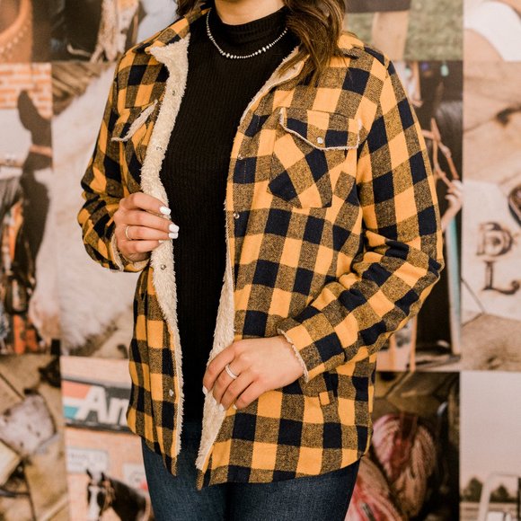 Tops | Kylie Buffalo Check Sherpalined Shacket Brand New W Tags | Poshmark
